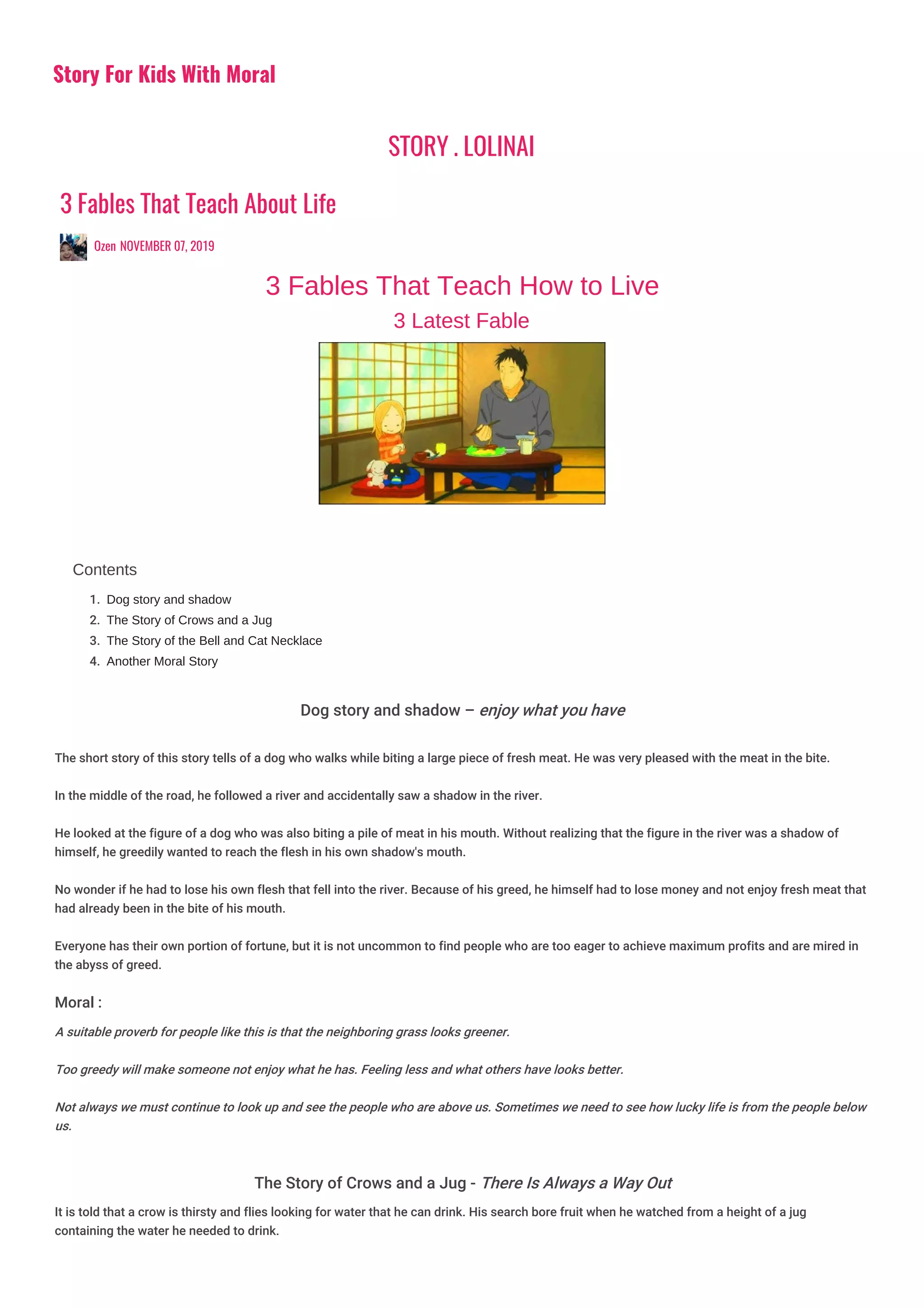 3 fables that teach about life | PDF