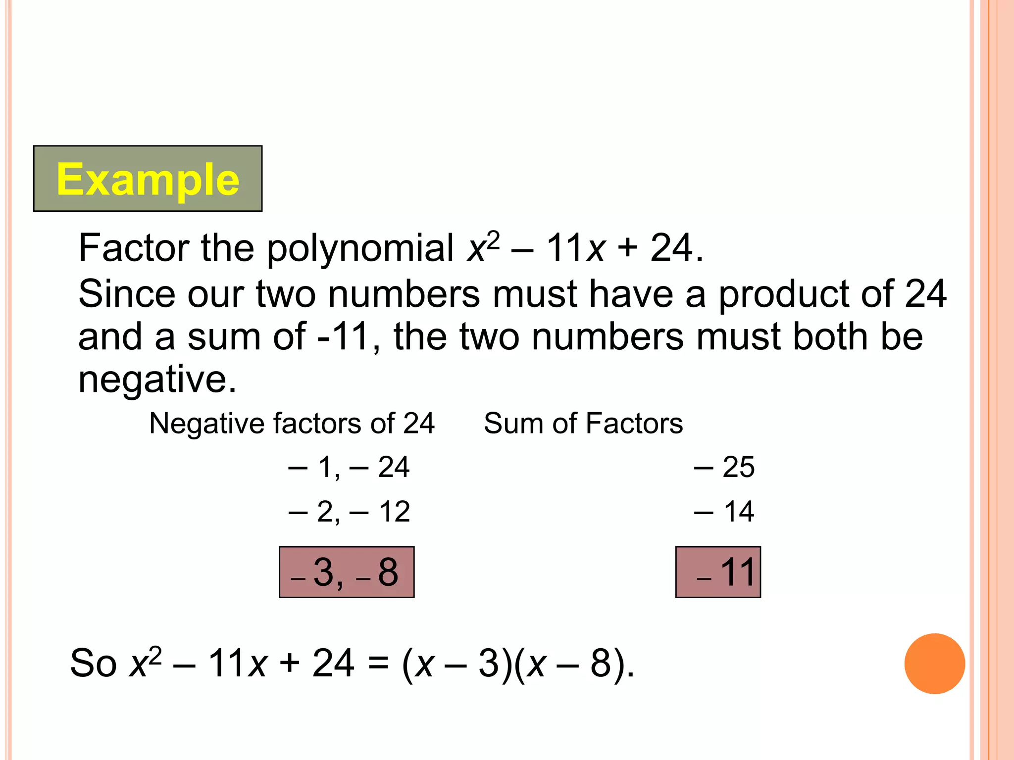 Factoring Polynomials | PPTX