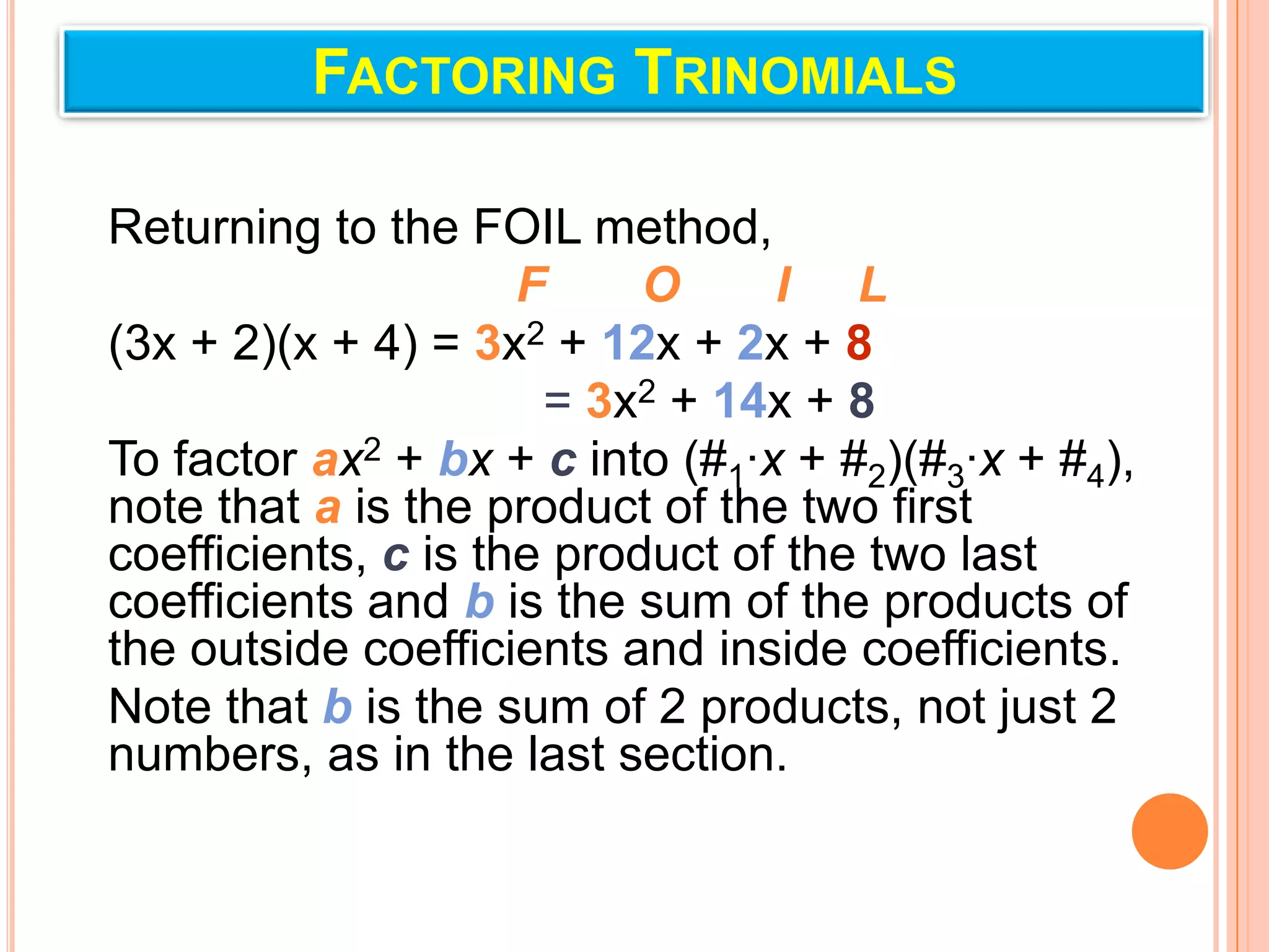 Factoring Polynomials | PPTX