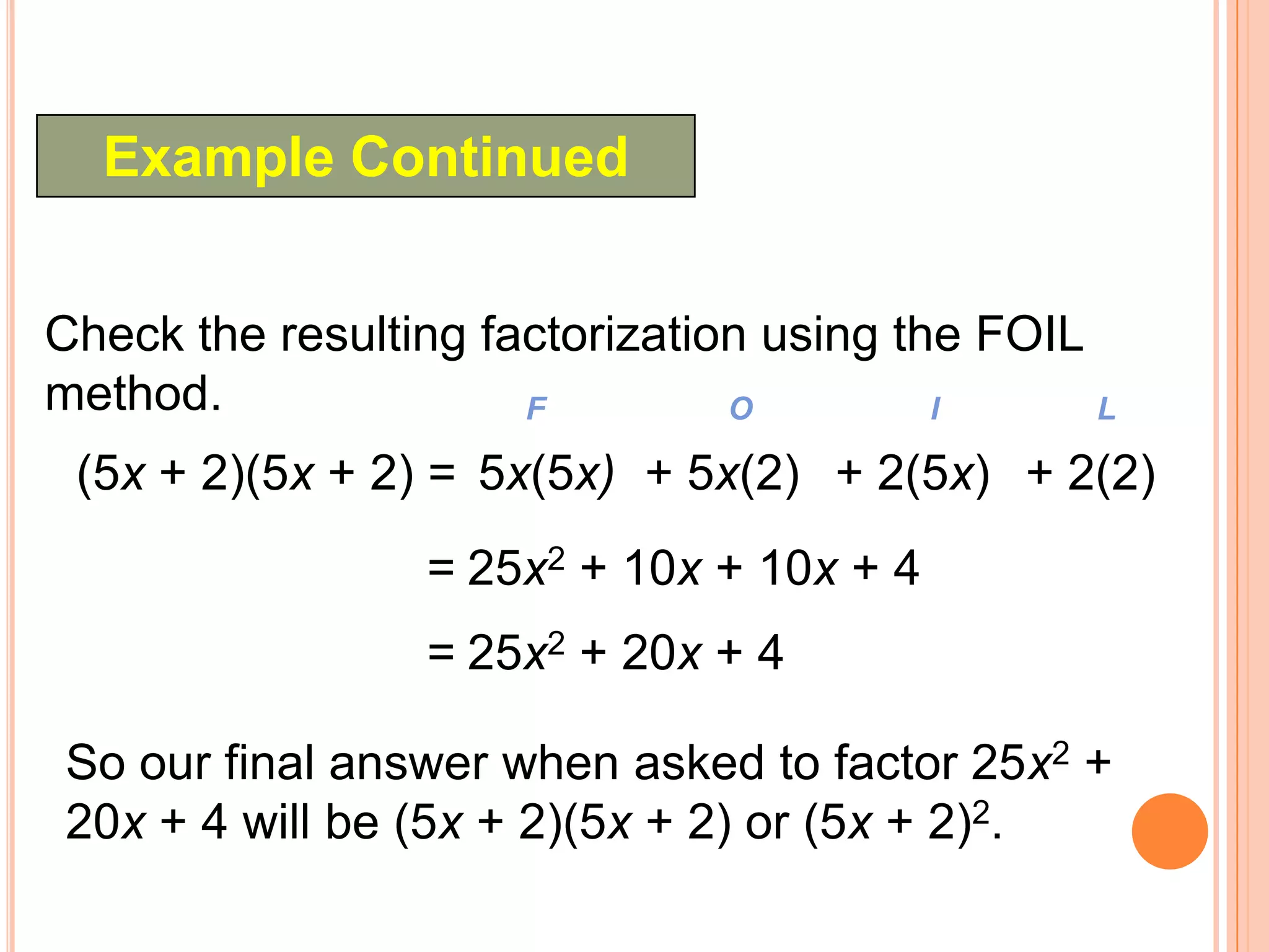 Factoring Polynomials | PPTX