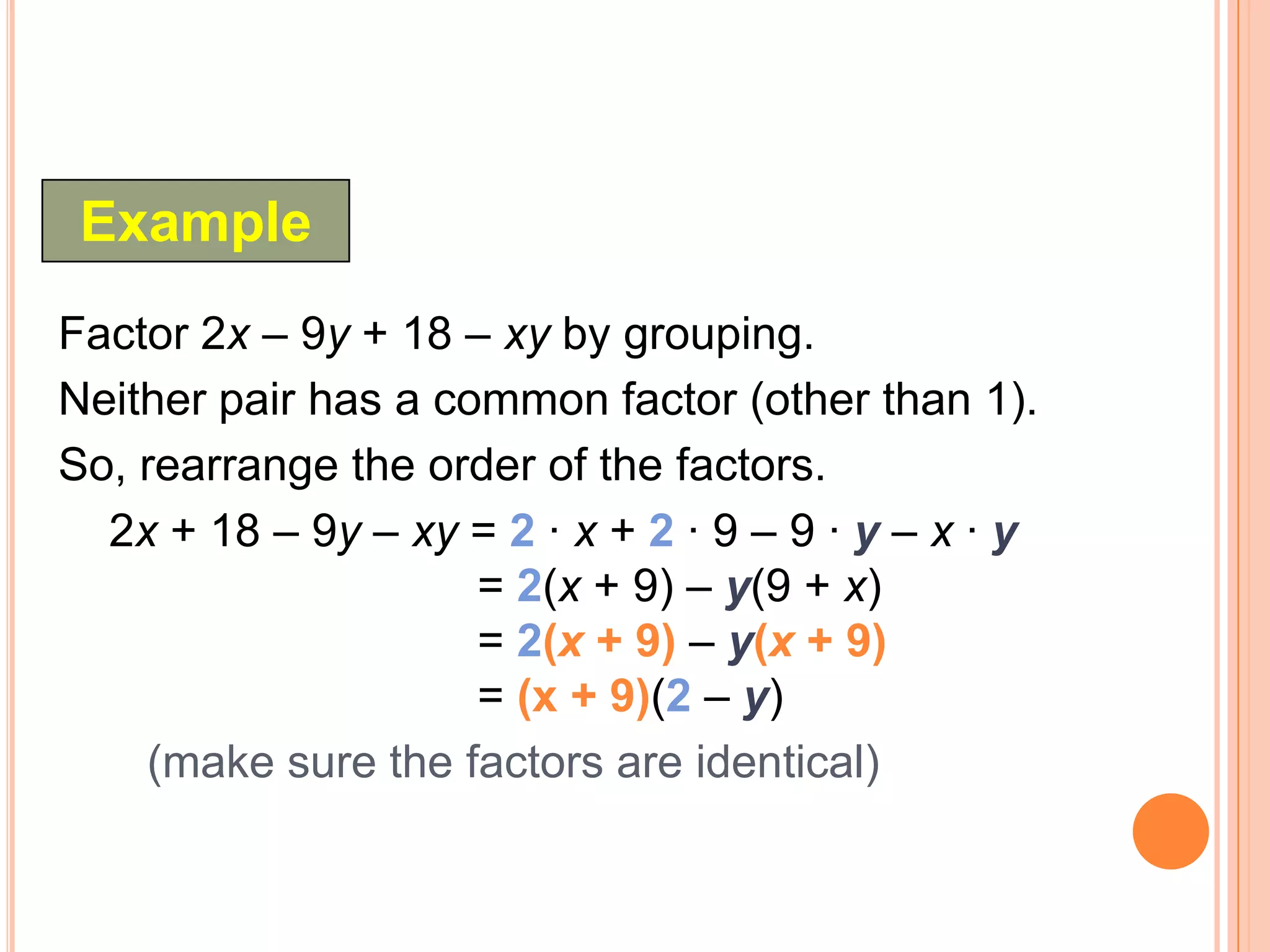Factoring Polynomials | PPTX