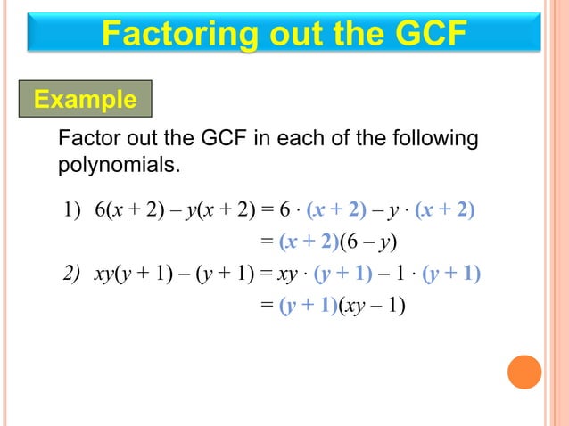 Factoring Polynomials | PPTX