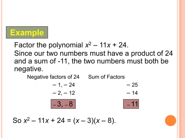 Factoring Polynomials | PPTX