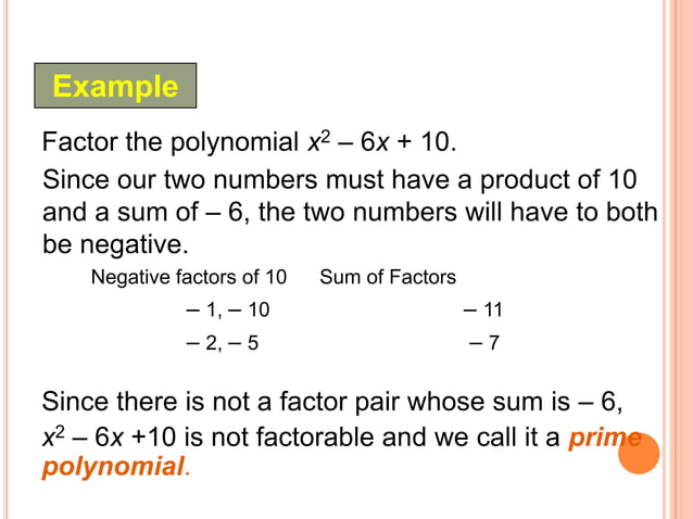 Factoring Polynomials | PPTX