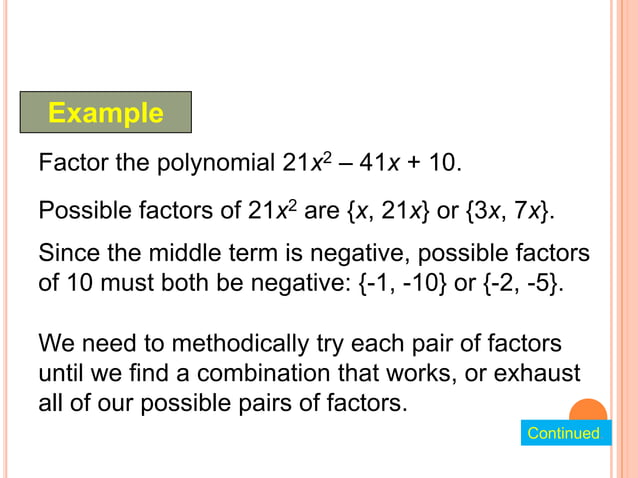 Factoring Polynomials | PPTX