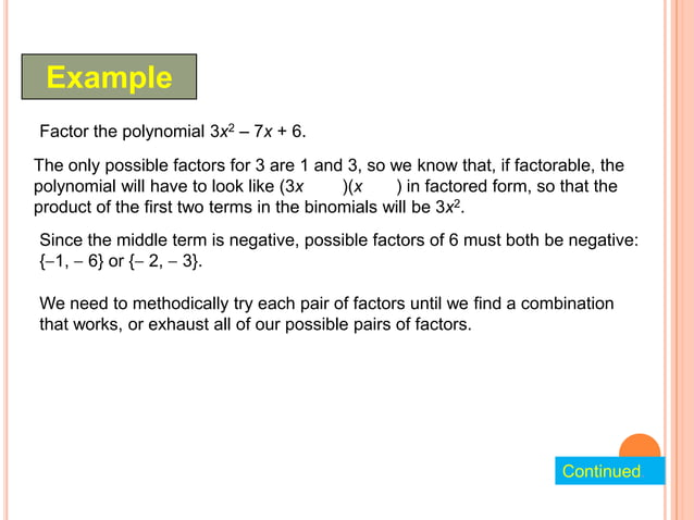 Factoring Polynomials | PPTX