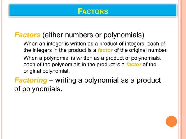 Factoring Polynomials | PPTX