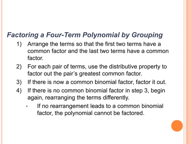 Factoring Polynomials | PPTX