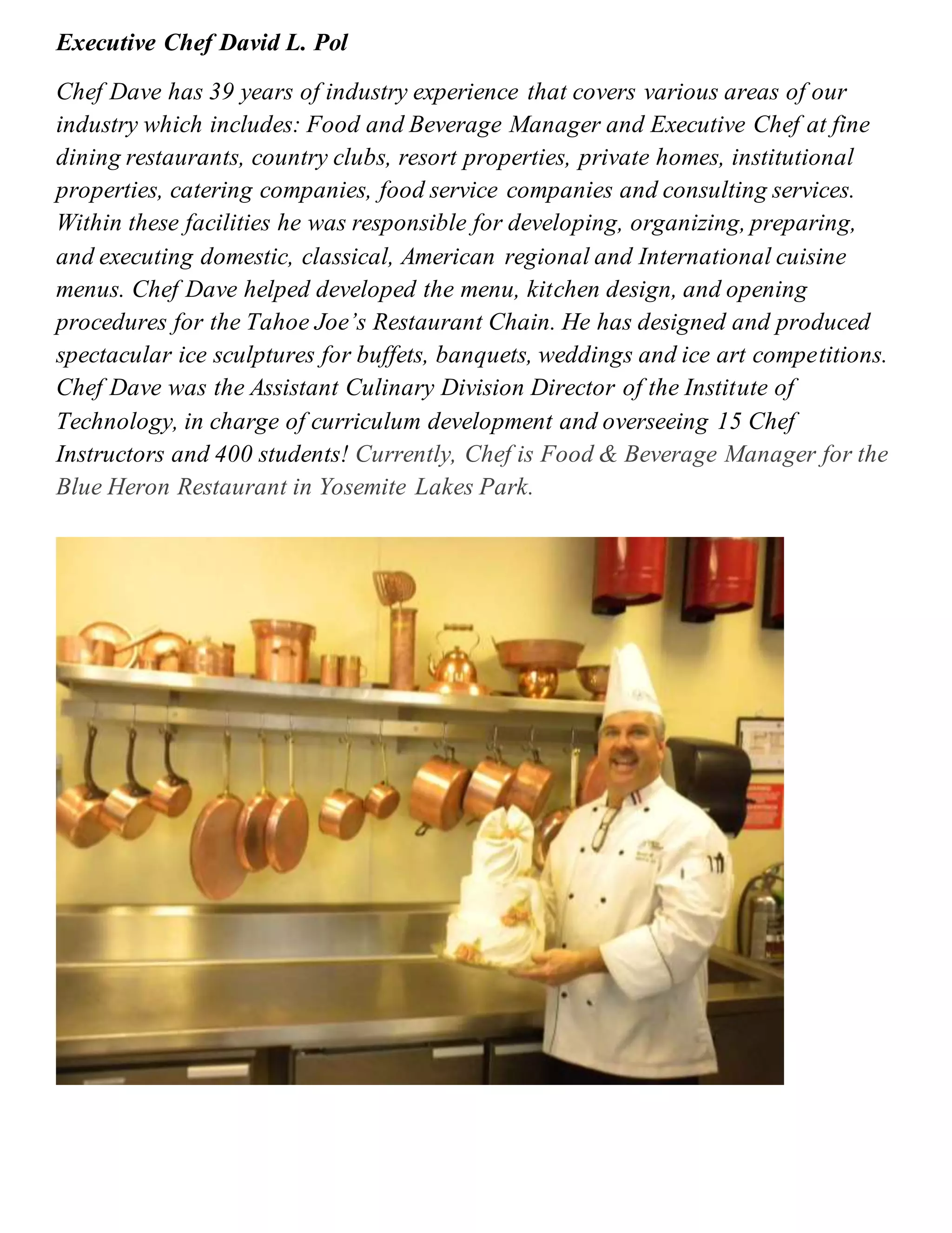 Bio Chef David L Pol | PDF