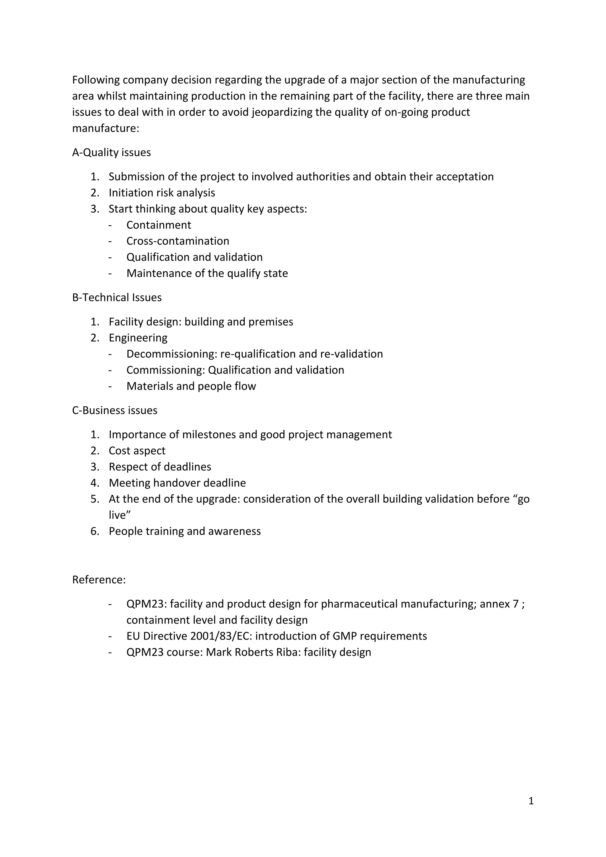 Facility Upgrade V2 | PDF
