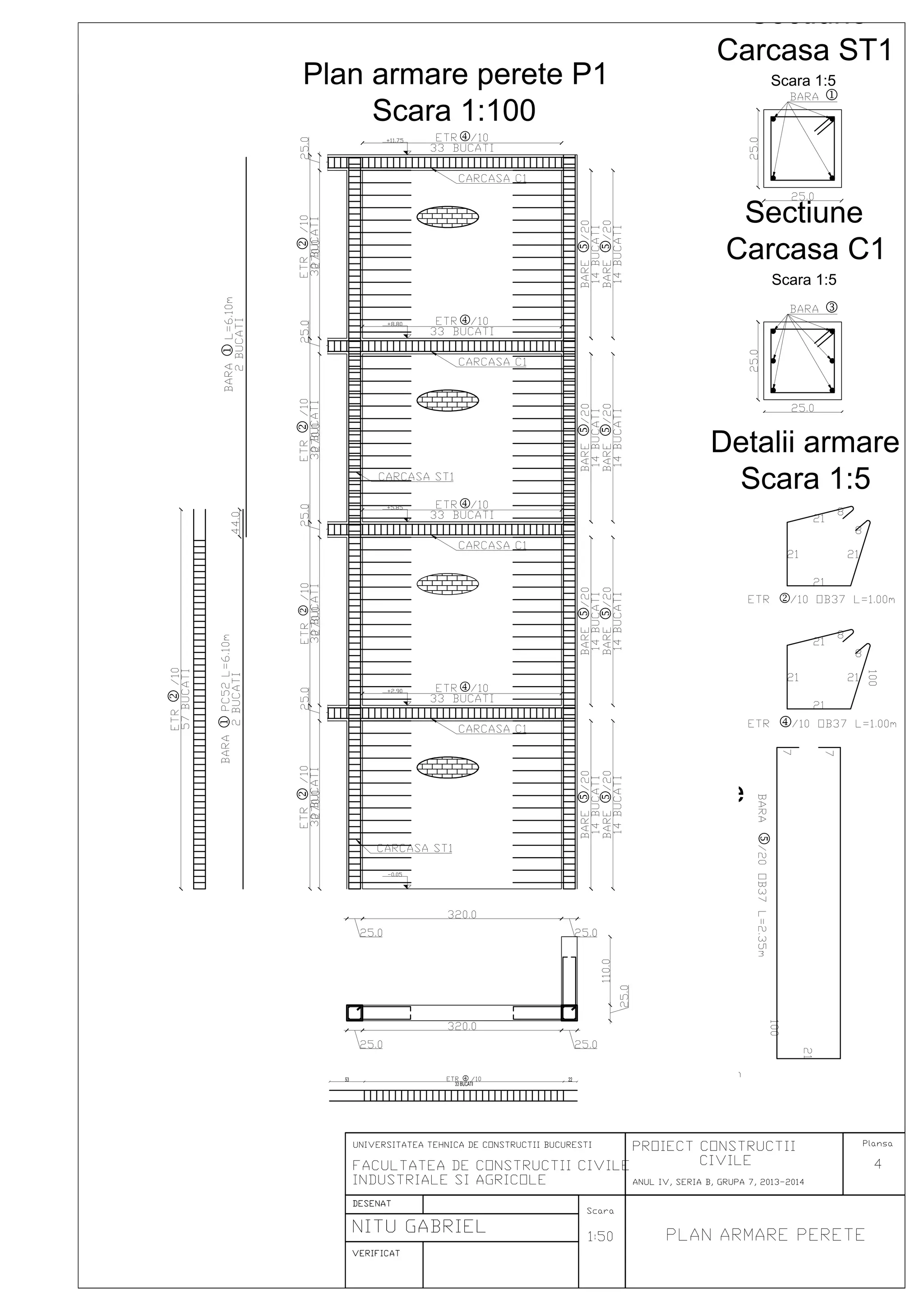 PLAN COFRAJ PERETE | PDF