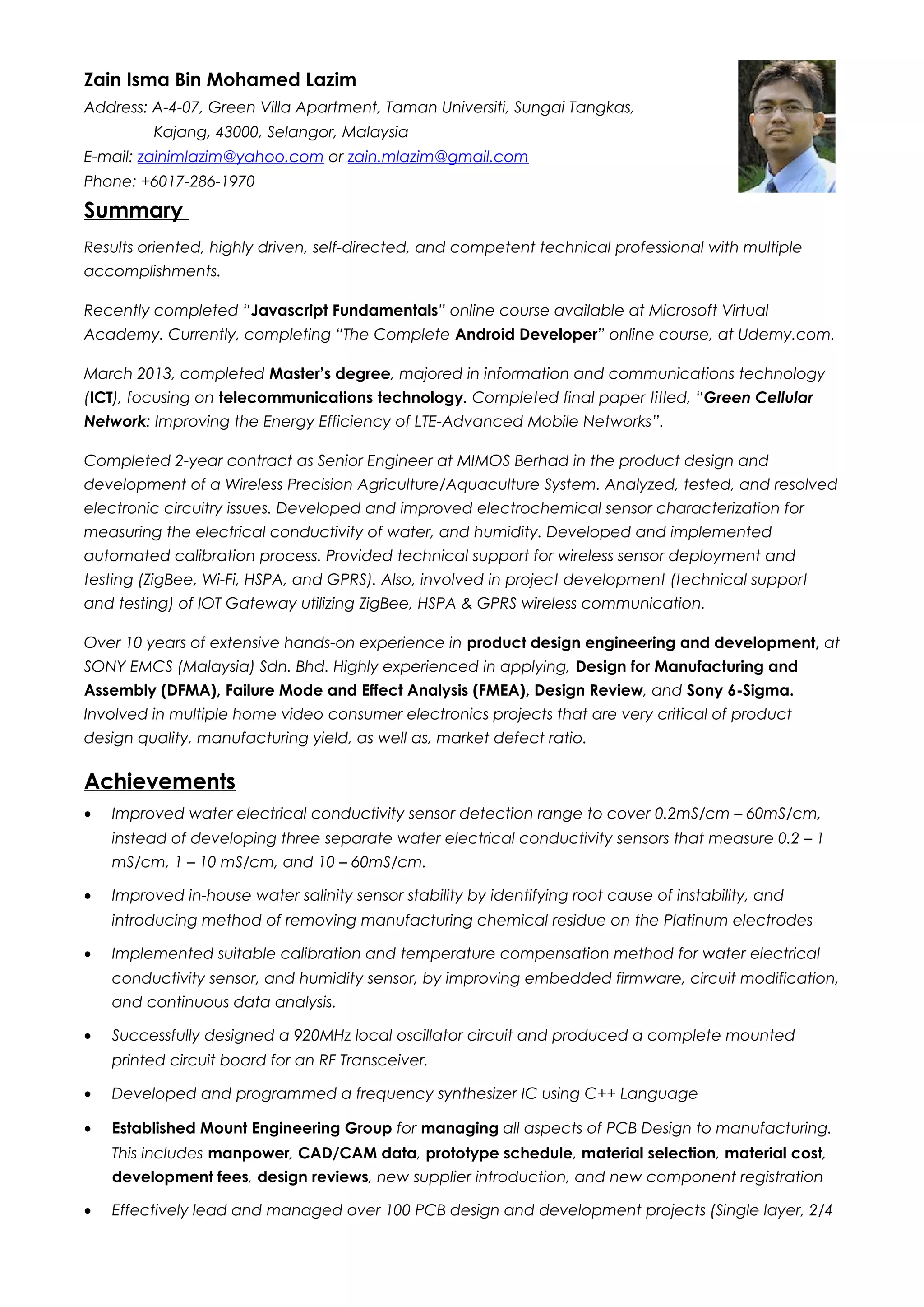 Résumé -Zain-Dec-2015 | DOC