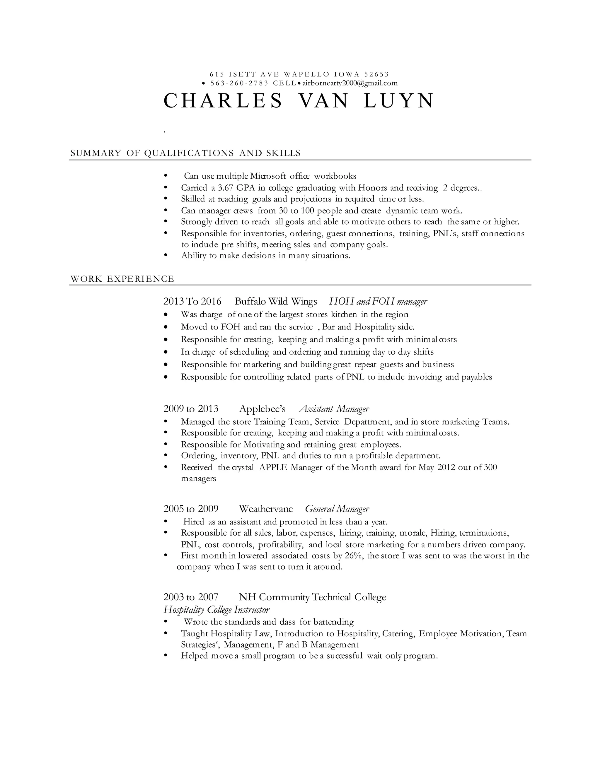 Charles resume | DOCX
