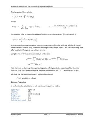 Study_Pricing_Digital_Call_Options | PDF | Business Accounting ...