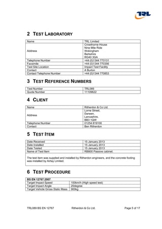 TRL089 BS_EN12767, v1 | PDF