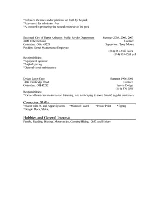 Dodge Resume Borg Warner | DOCX | Landscaping | Home & Garden