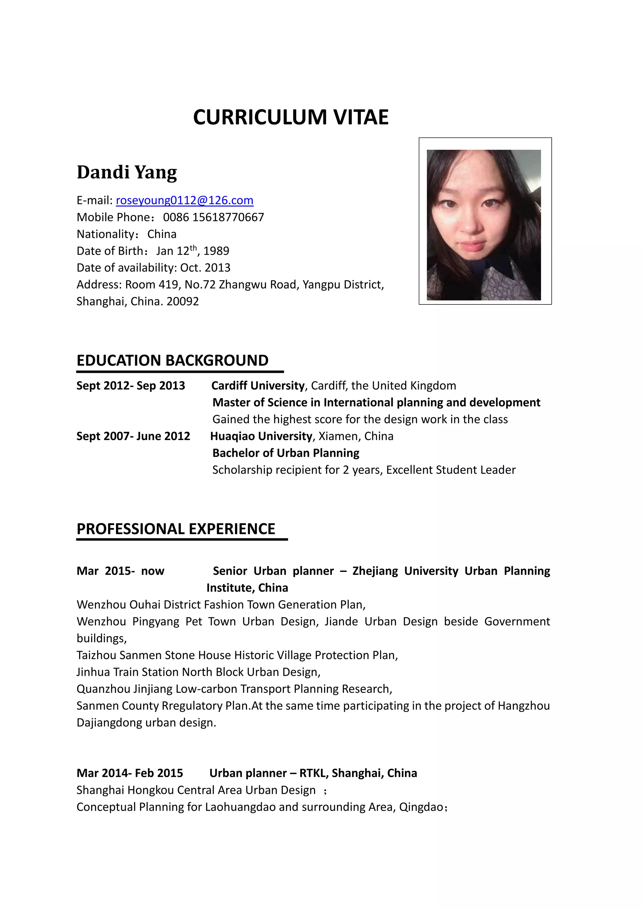 DANDI YANG RESUME | PDF