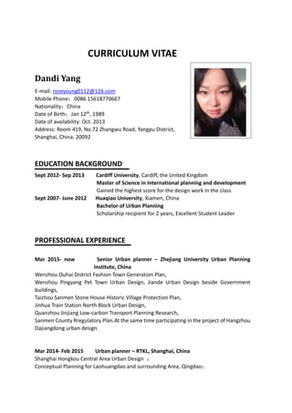 DANDI YANG RESUME | PDF