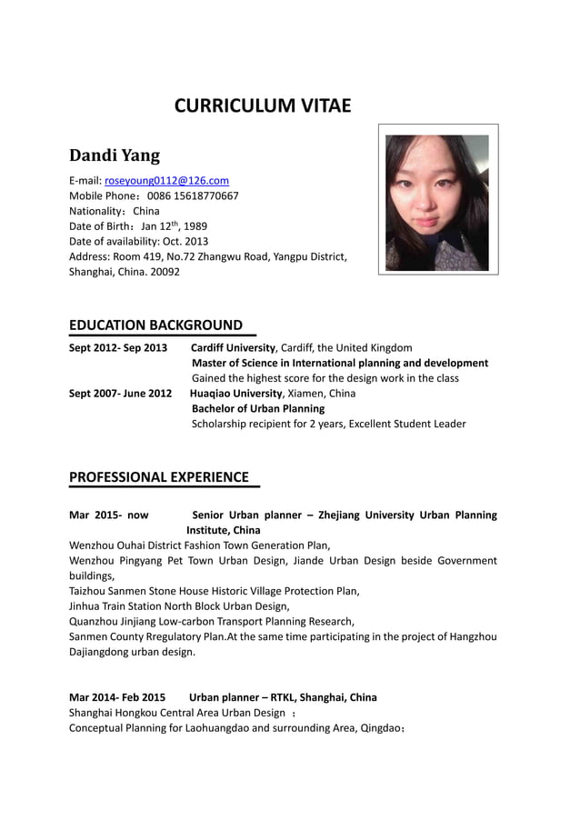 DANDI YANG RESUME | PDF