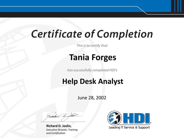HDI - Help Desk Analyst Certification | PDF
