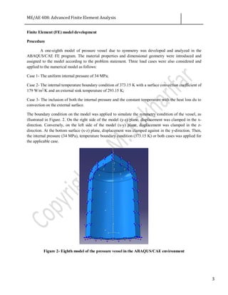 FEA Project-Pressure Vessel & Heat Loss Analysis | PDF