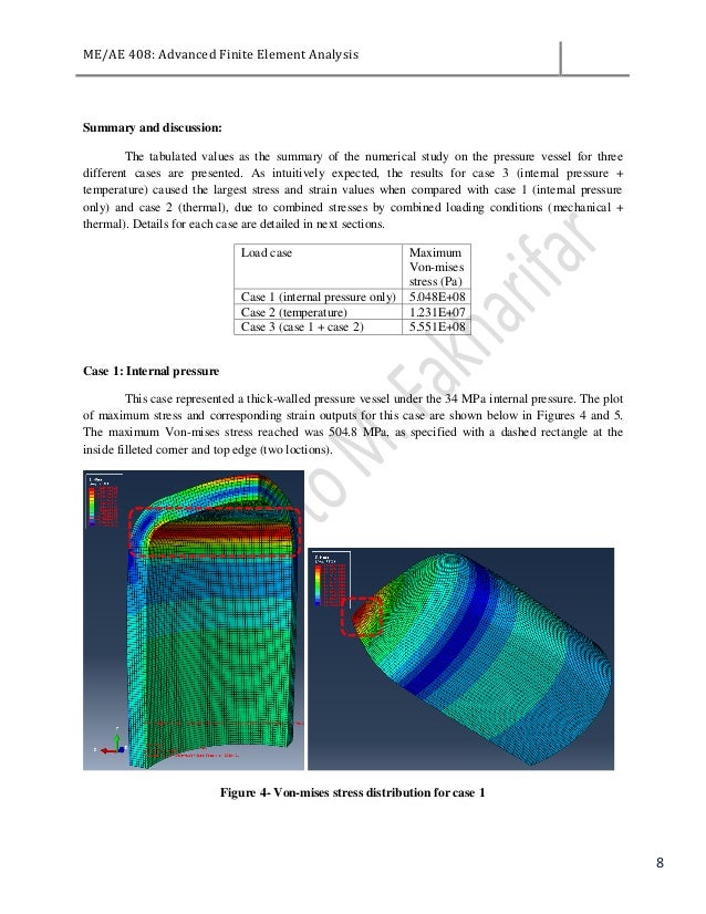 FEA Project-Pressure Vessel & Heat Loss Analysis