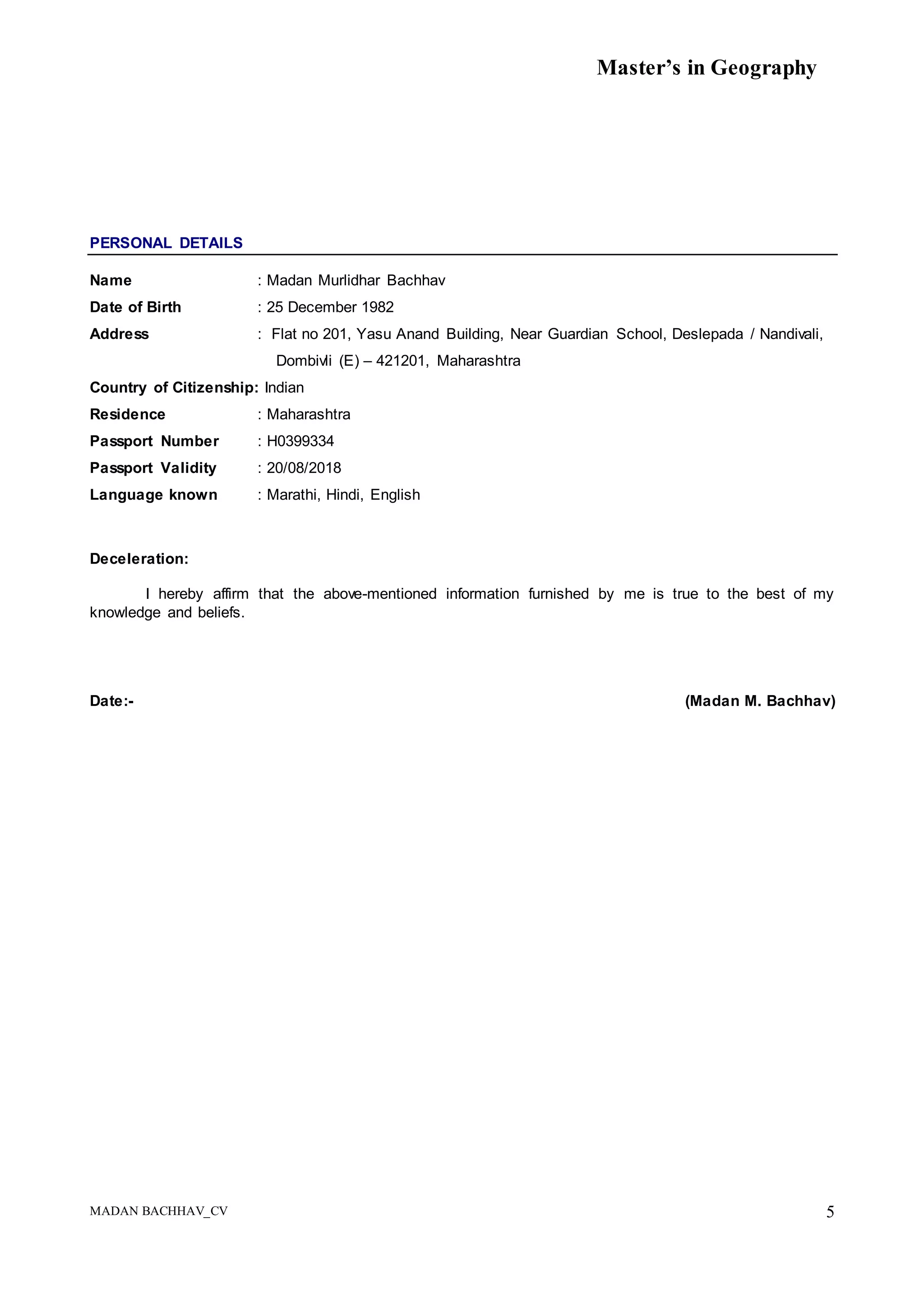Madan Resume Updated | DOCX
