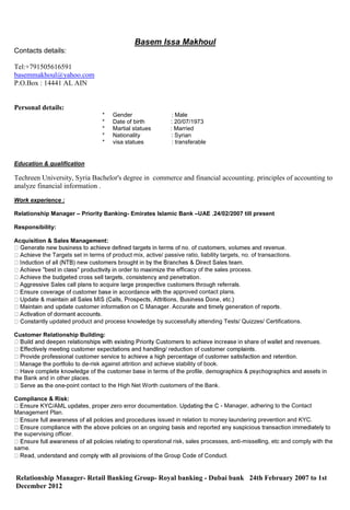 Basem Issa Makhoul 2015 cv | DOCX