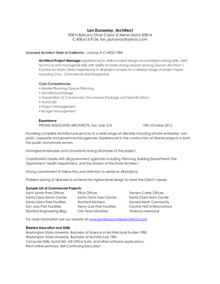 Lon Dunaway Resume | PDF
