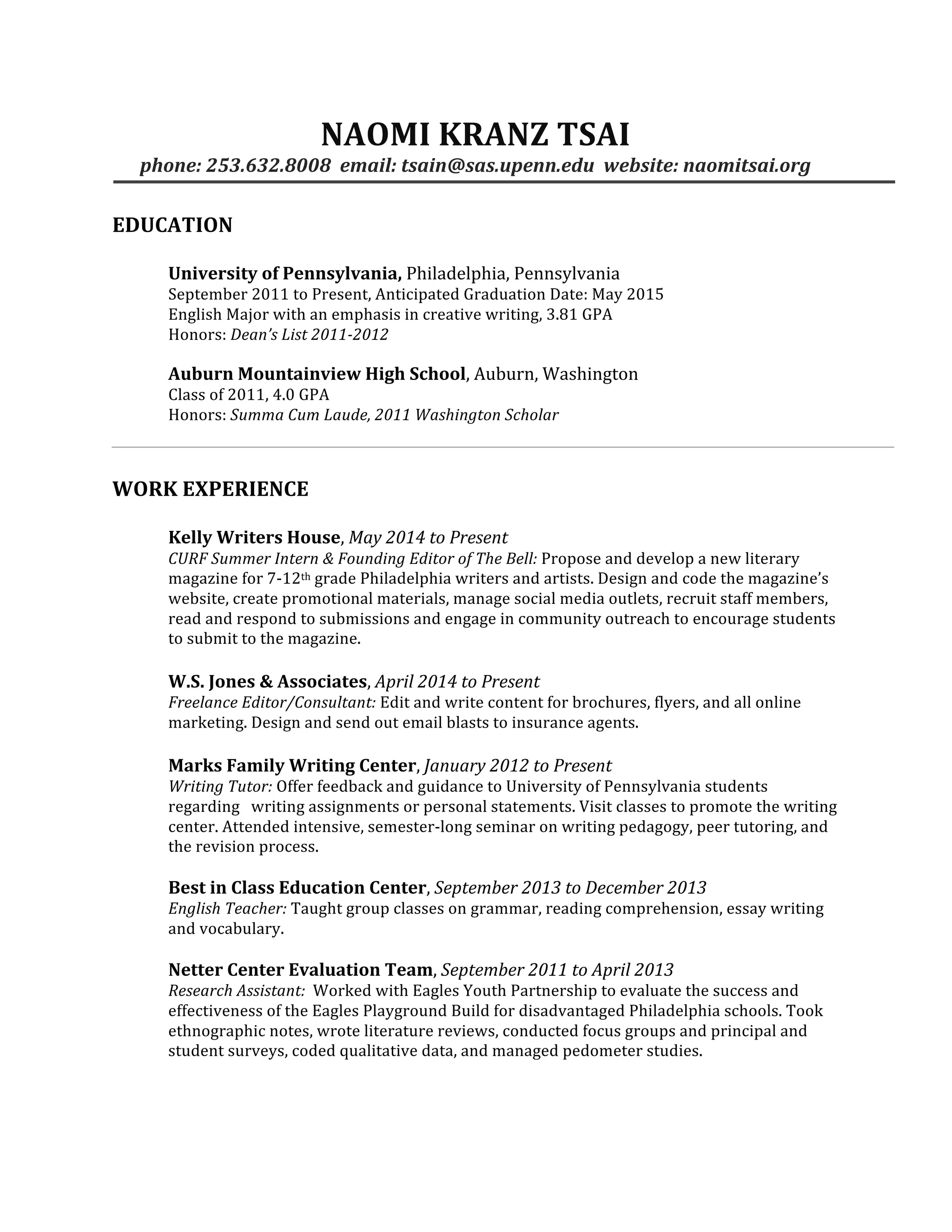Resume - Naomi | PDF