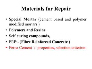 Materials for repair: Ferro-cement (part 2) (RR&S) | PPTX