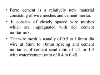 Materials for repair: Ferro-cement (part 2) (RR&S) | PPTX