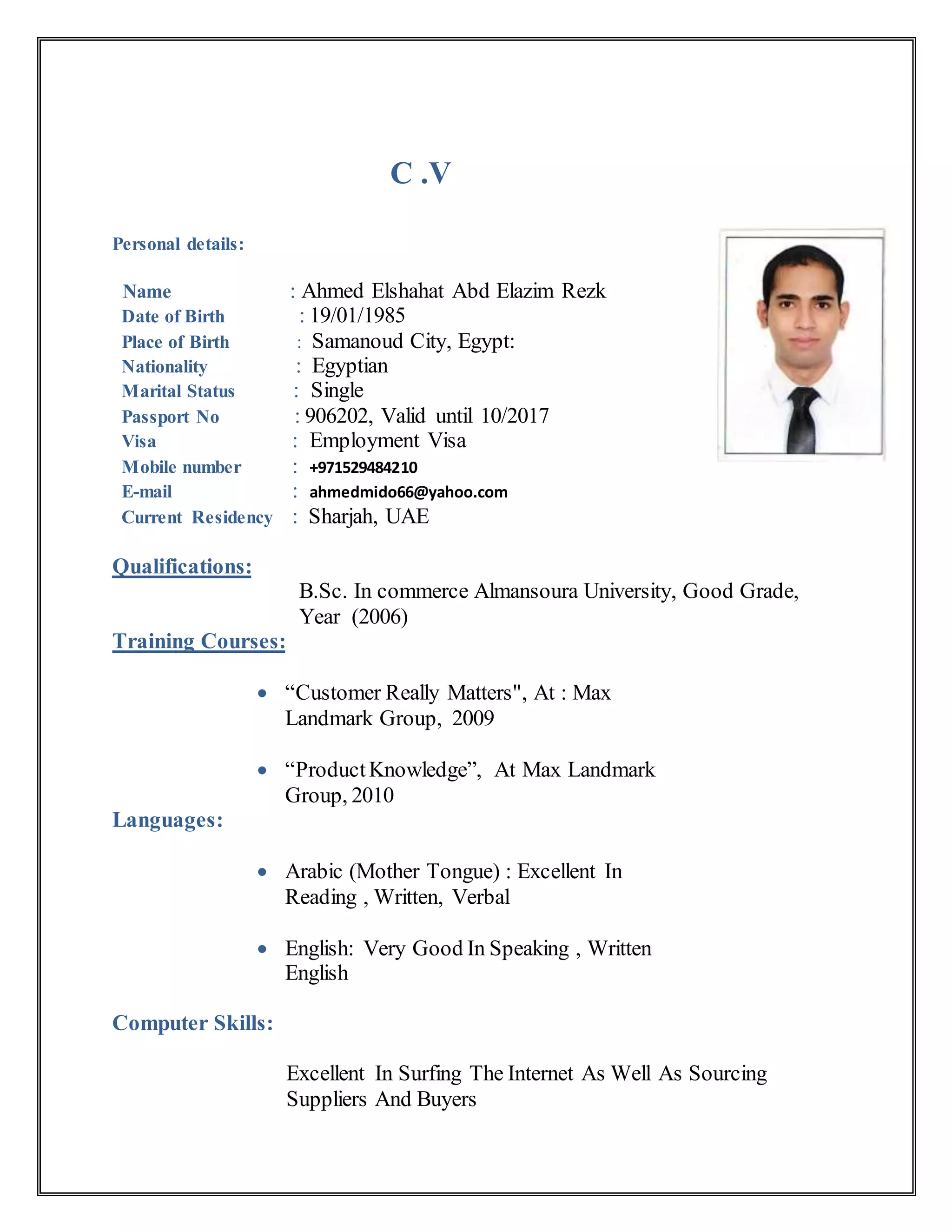 MY NEW CV AHMED | DOCX