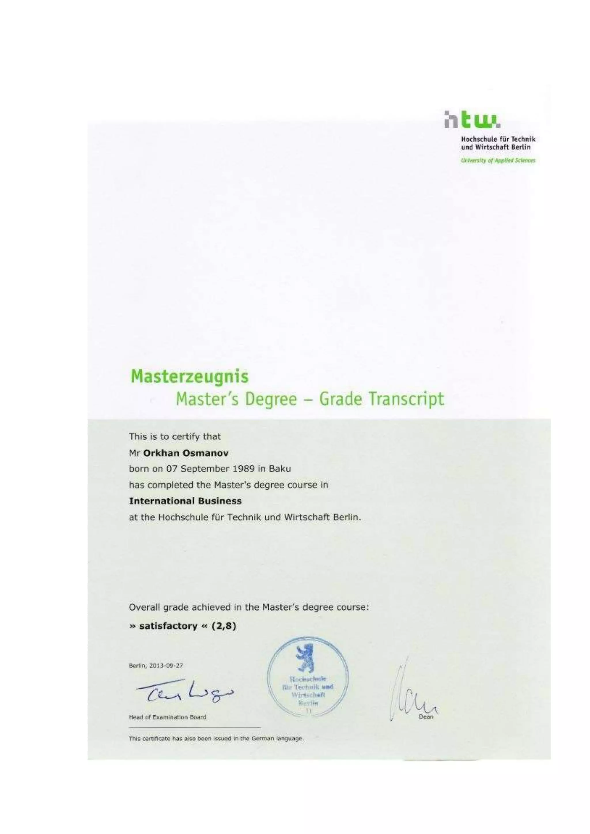 Master Diploma | DOCX | Postgraduate Education | College Education