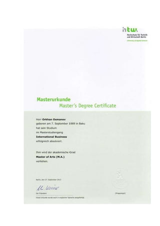 Master Diploma | DOCX | Postgraduate Education | College Education