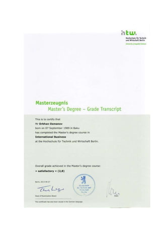 Master Diploma | DOCX | Postgraduate Education | College Education