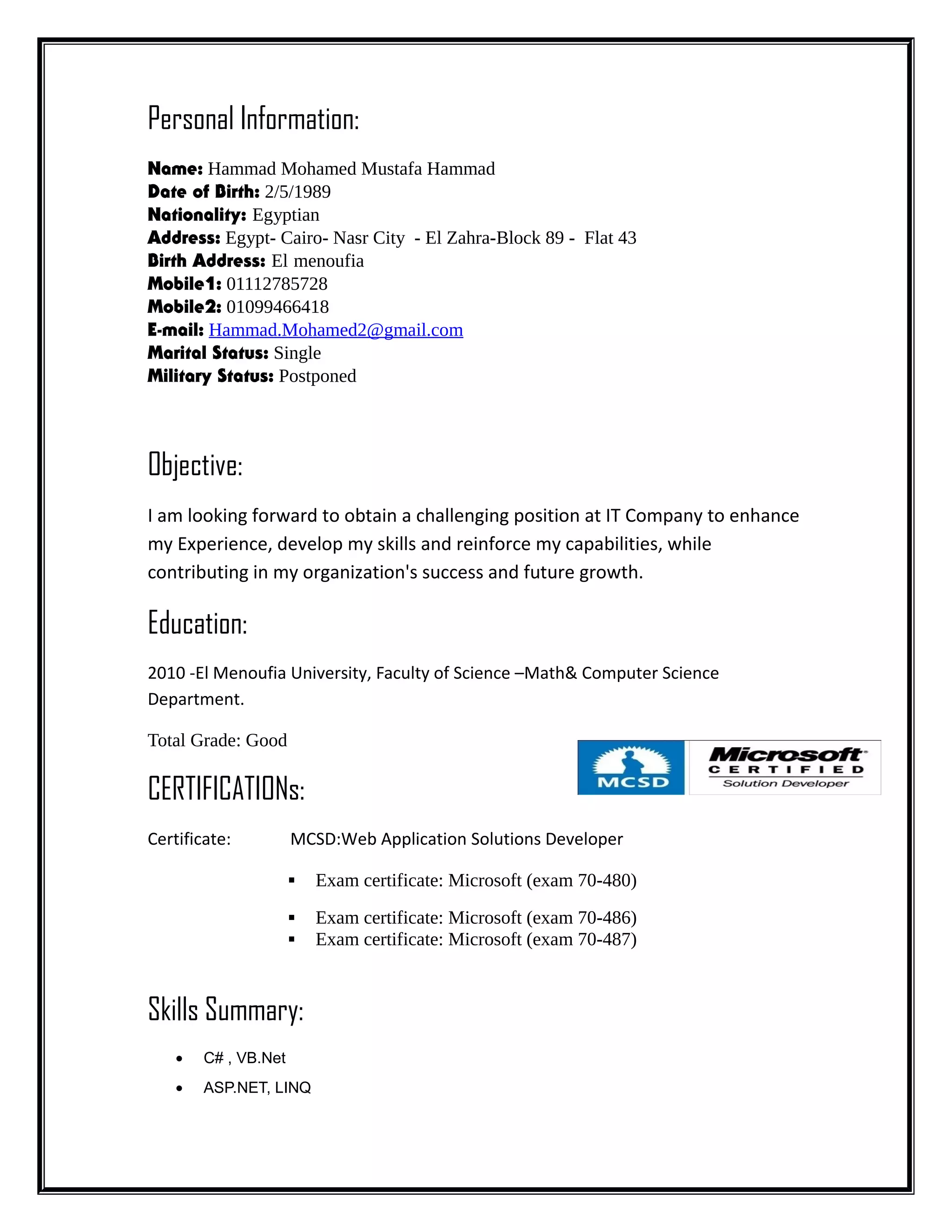 Hammad Mohammed | PDF