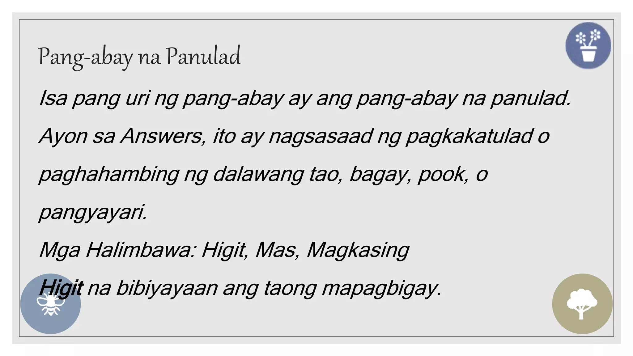 Siyam na Uri ng Pang-Abay | PPTX