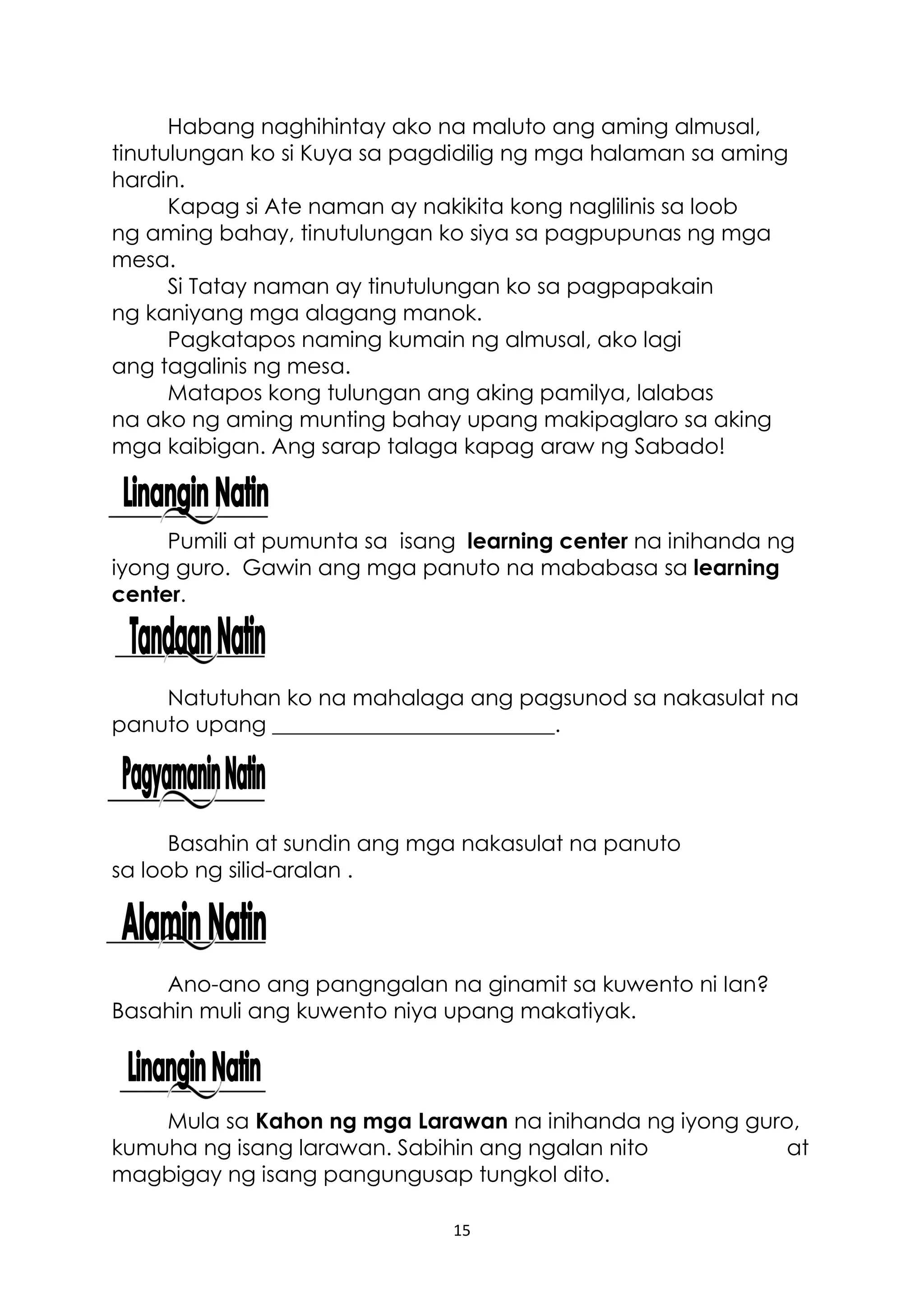 Filipino 3 Learner's Manual 1st Quarter | PDF