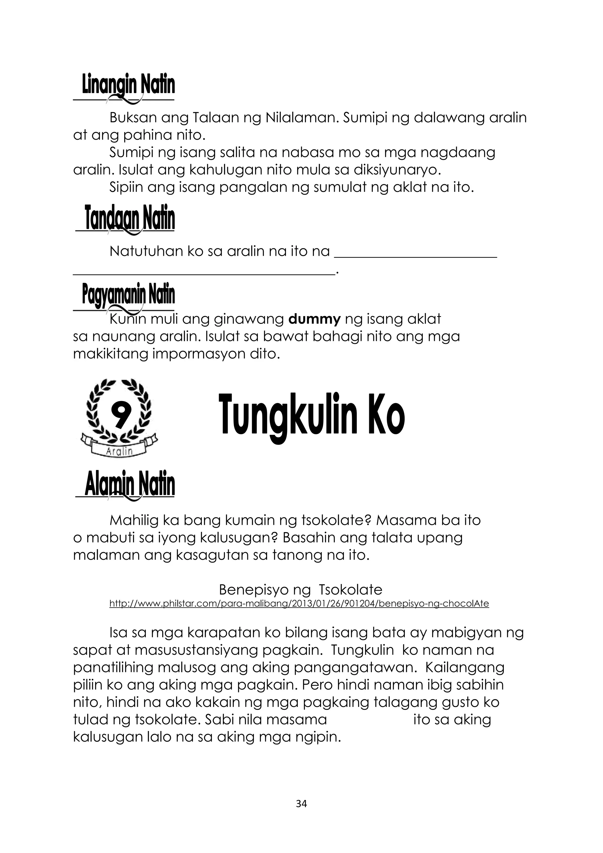 Filipino 3 Learner's Manual 1st Quarter | PDF