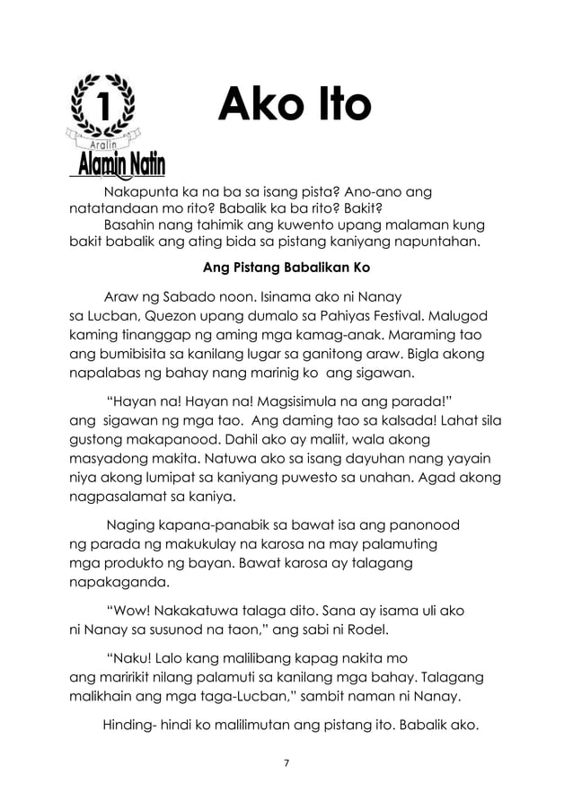 Filipino 3 Learner's Manual 1st Quarter | PDF