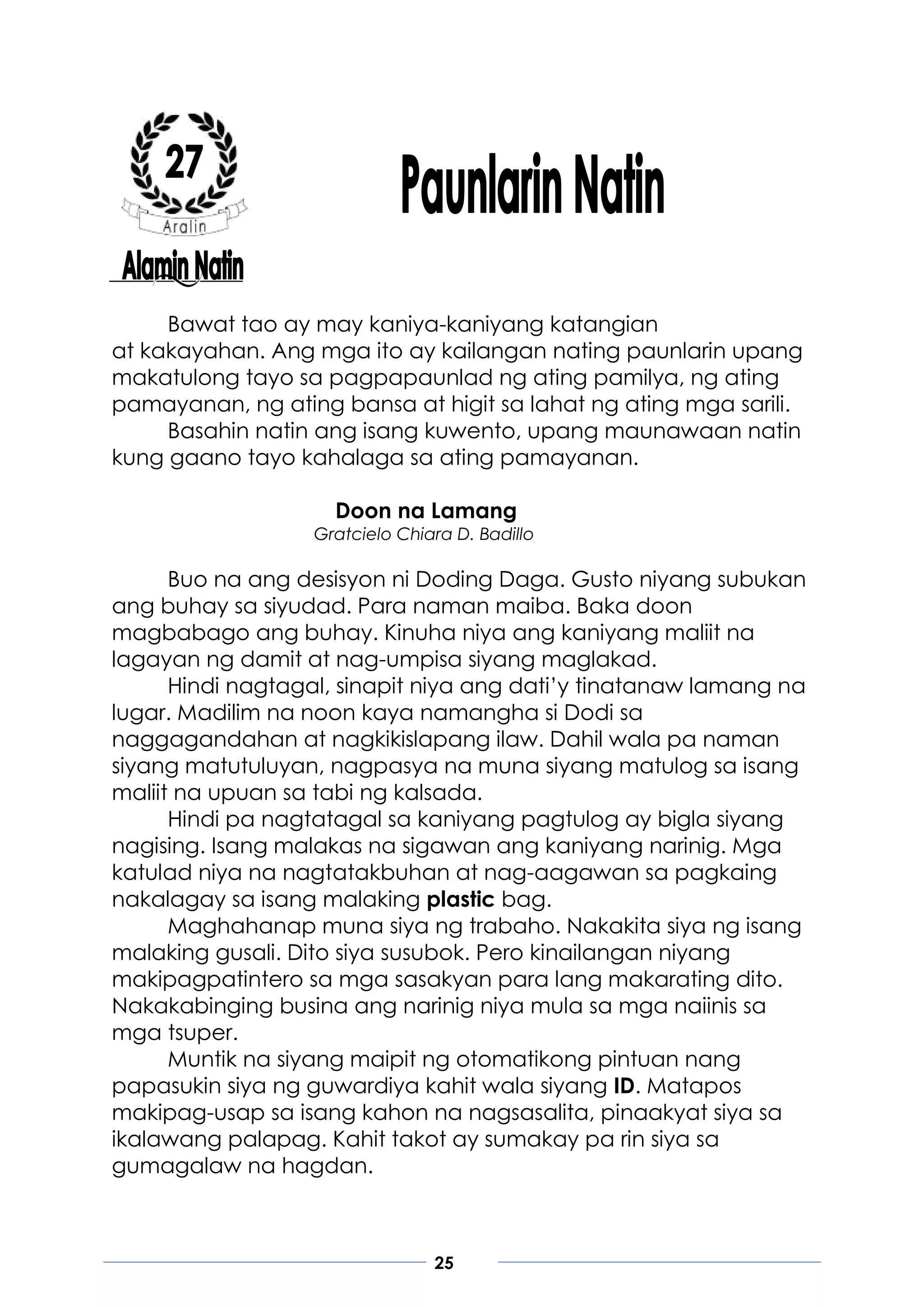 Filipino 3 Learner's Manual 3rd Quarter | PDF