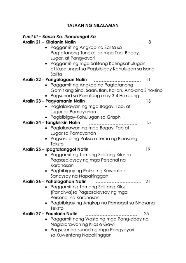 Filipino 3 Learner's Manual 3rd Quarter | PDF