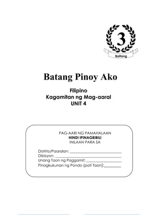 Filipino 3 Learner's Manual 4th Quarter | PDF