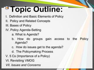Intro to Policy-making process | PPT