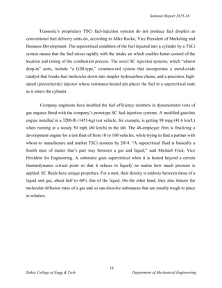 SUPERCRITICAL FUEL INJECTION-A PROMISING TECHNOLOGY FOR IMPROVED FUEL ...
