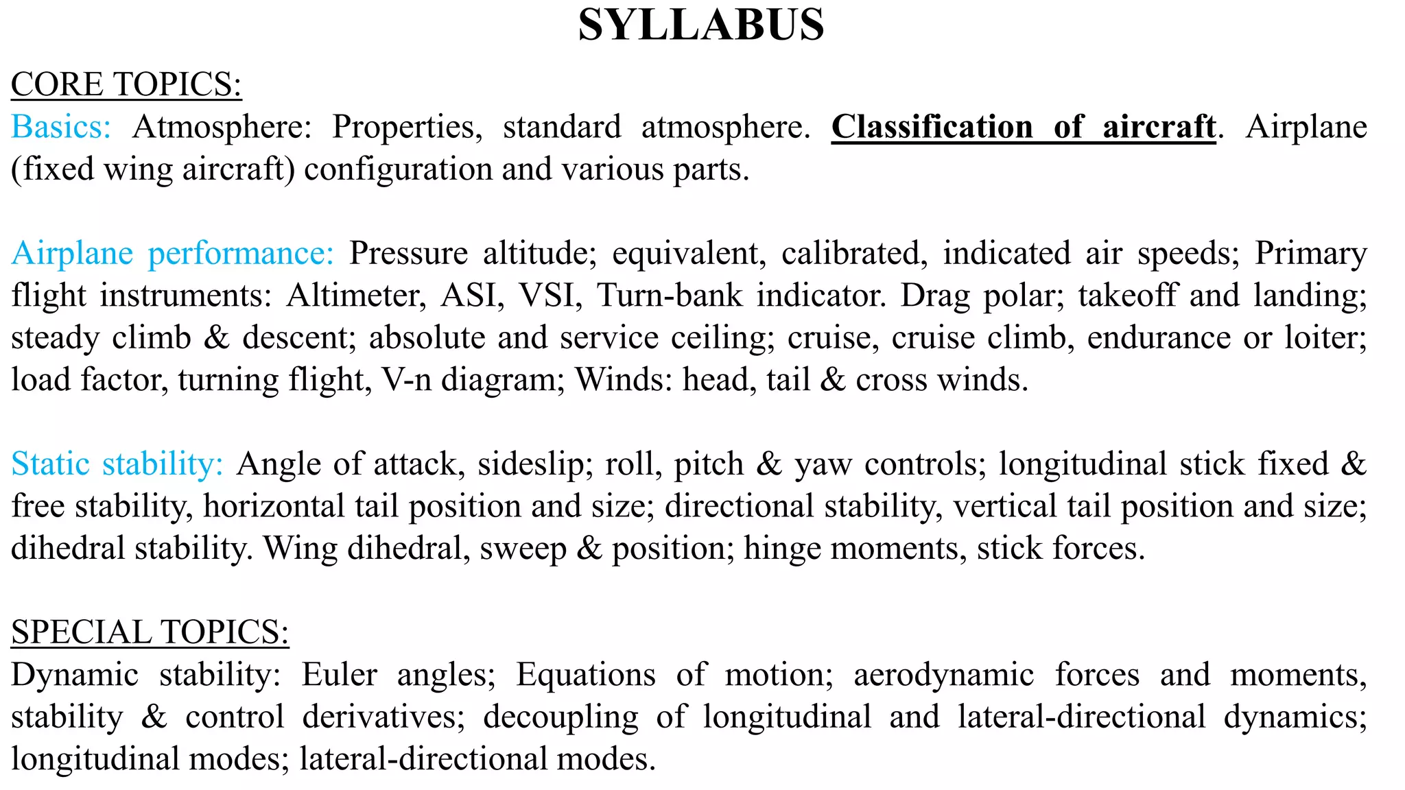 Classification of Aircraft | Flight Mechanics | GATE Aerospace | PPTX