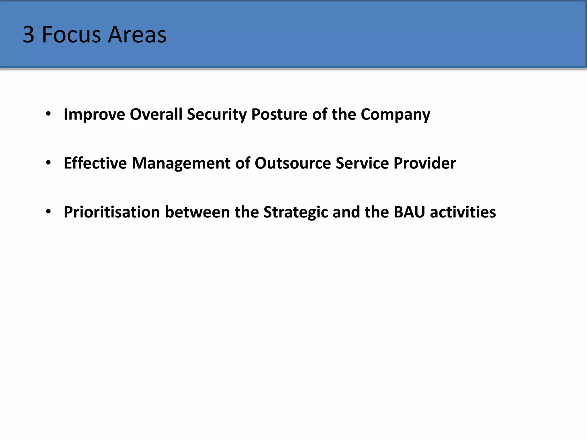 3 focus areas for any organisation's IT & Security department | PPT