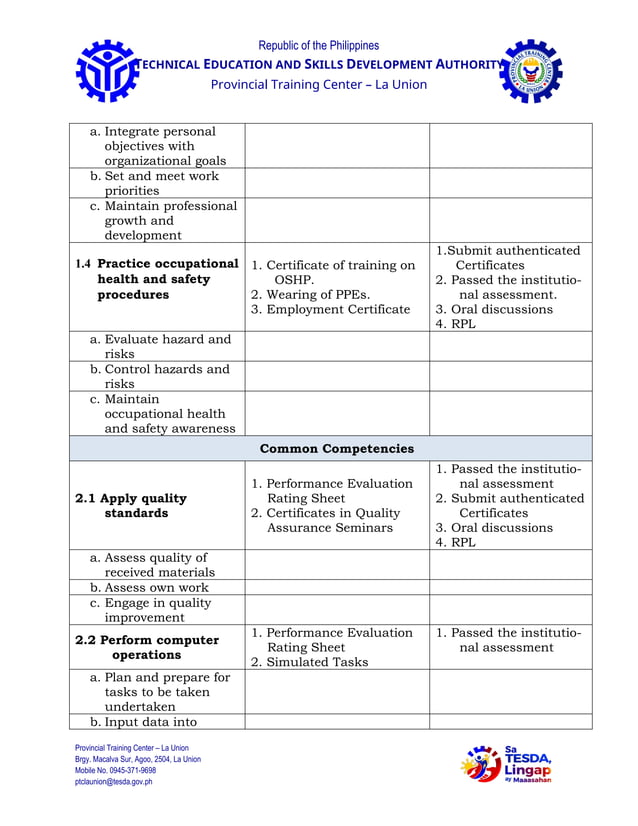 3 Form 4.2 - Evidences Proof of Current Competencies.docx | Resume ...