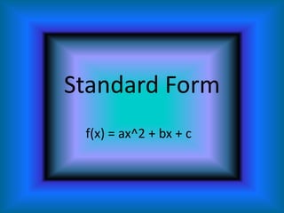 3 Forms Of A Quadratic Function | PPTX